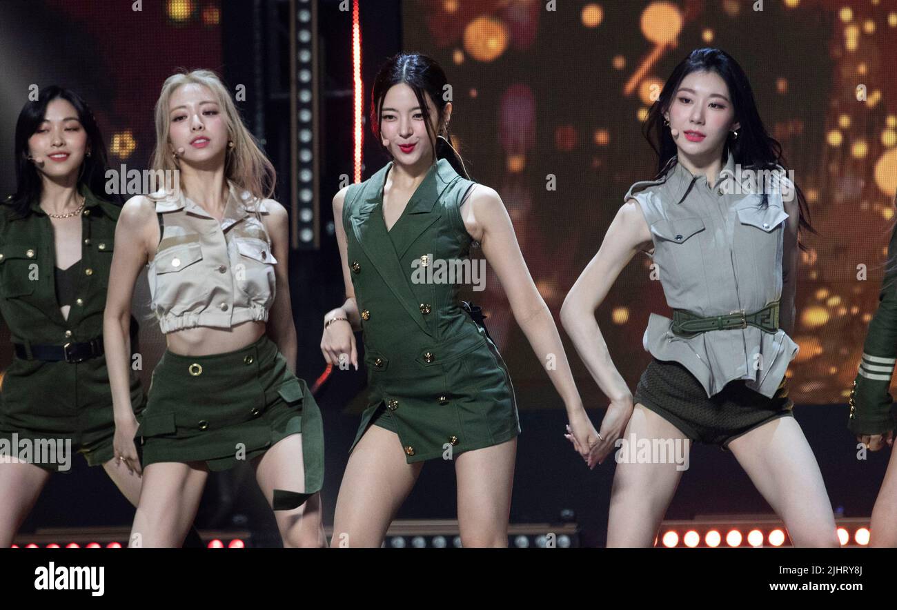 20 July 2022 - Goyang, South Korea - Japanese K-Pop girl group XG, performs on the stage during ...