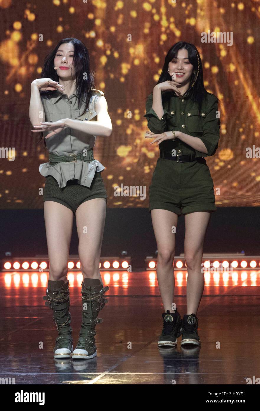 20 July 2022 - Goyang, South Korea - Japanese K-Pop girl group XG, performs on the stage during ...