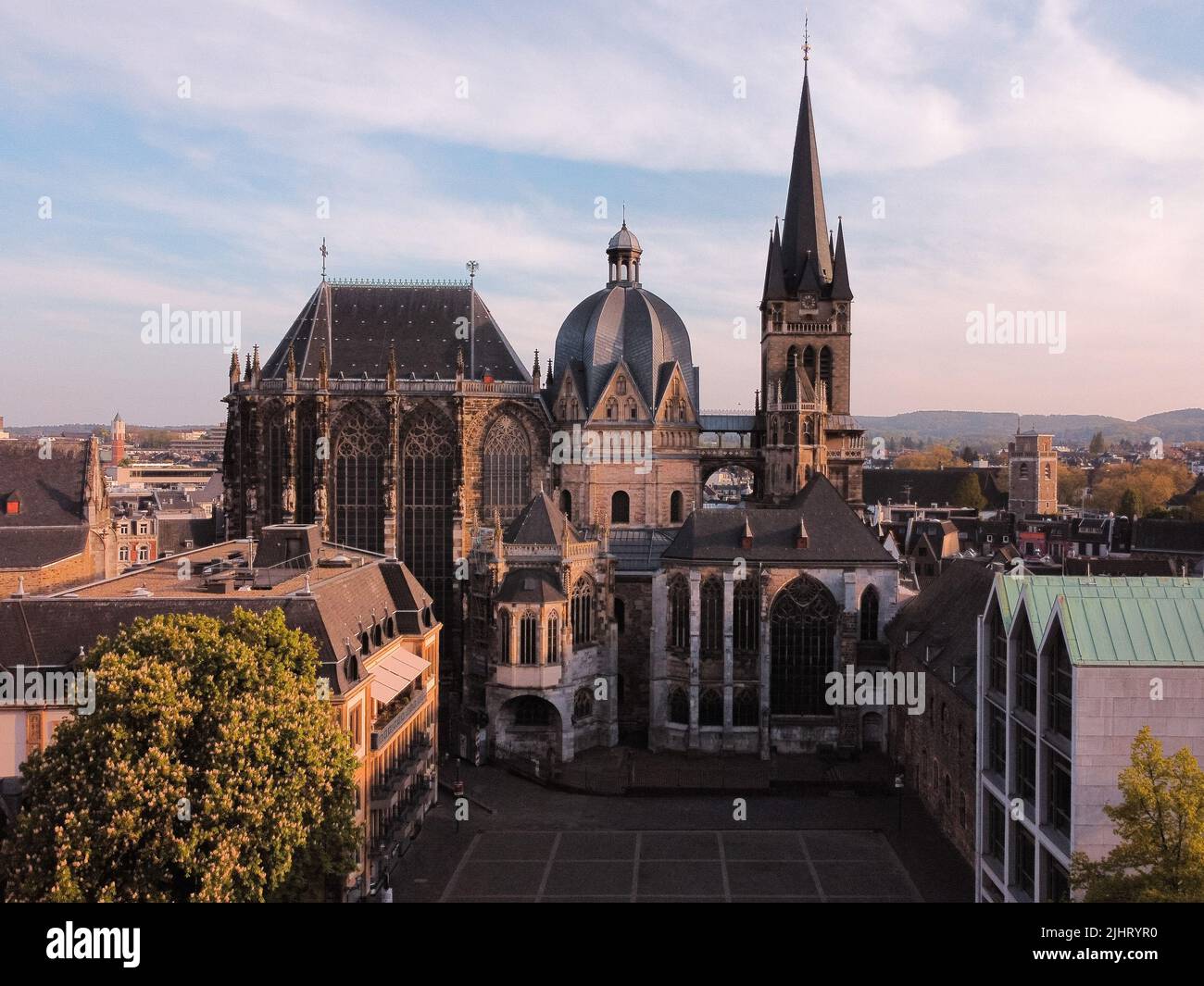 An aerial view of the Aachen Cathedral in Germany Stock Photo - Alamy
