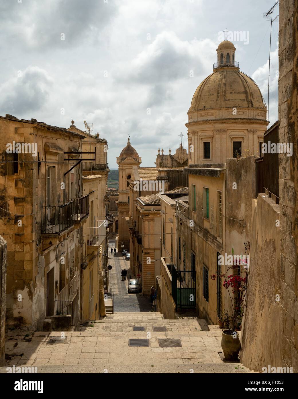 A beautiful vertical shot of a Sicilian street and buildings Stock ...