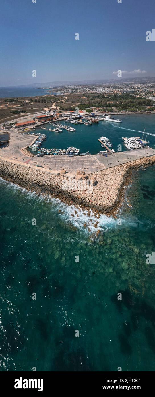 An aerial view to harbor in Paphos, Cyprus Stock Photo - Alamy