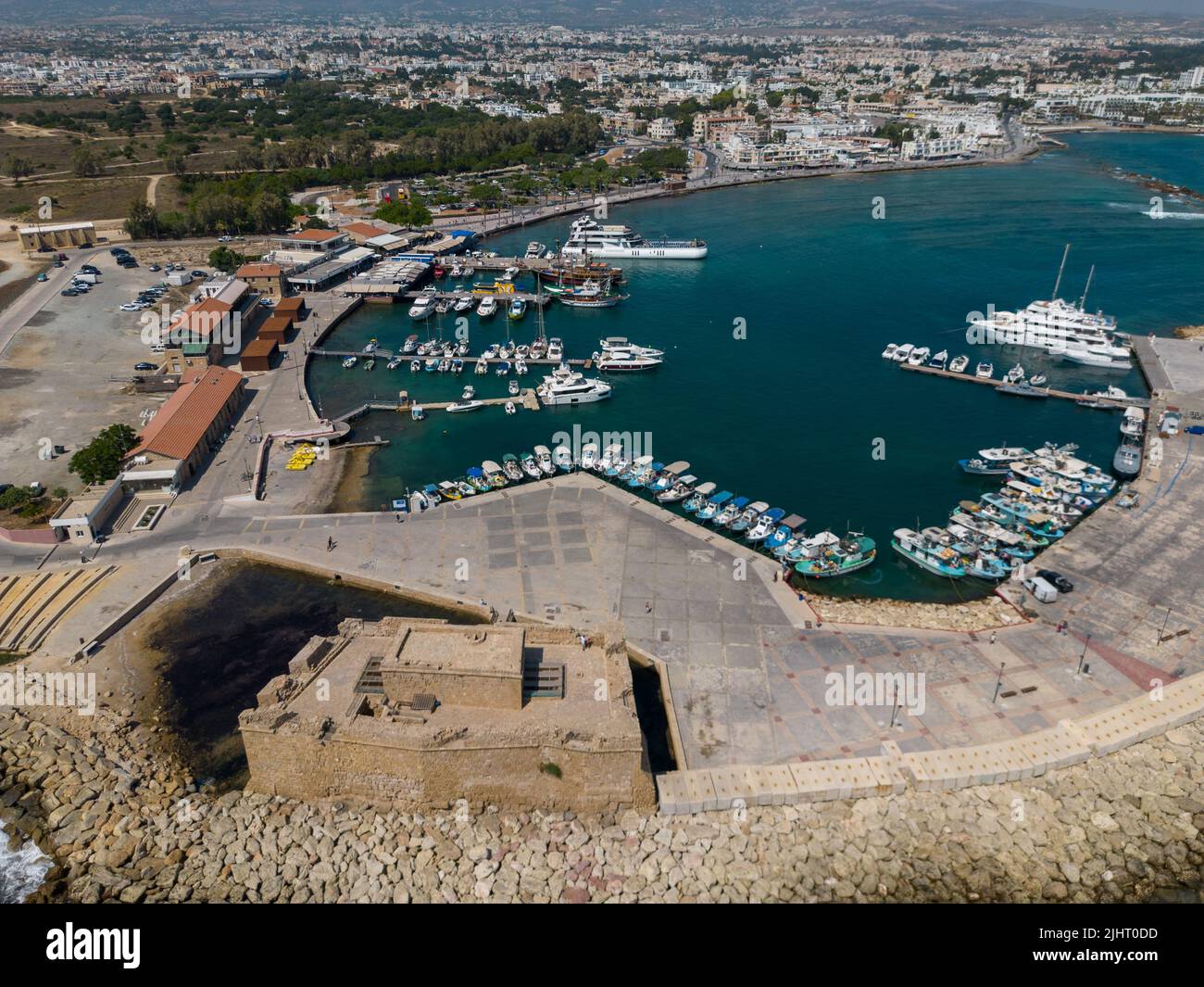 An aerial view to harbor in Paphos, Cyprus Stock Photo - Alamy