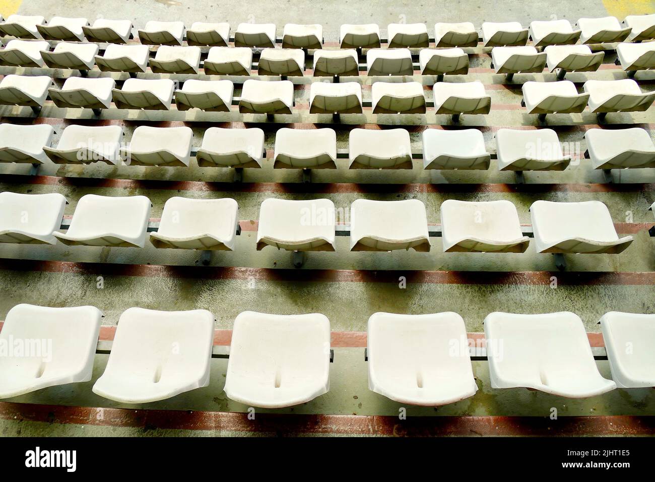 The empty audience seats at a soccer stadium Stock Photo - Alamy