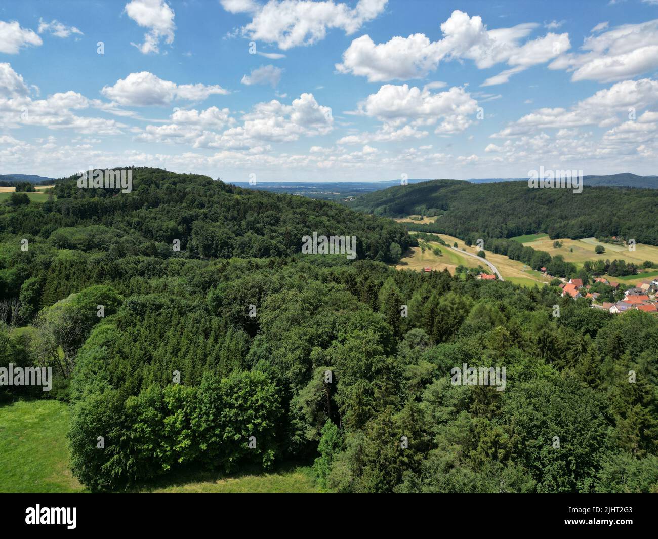 An aerial view of a forest in daylight Stock Photo - Alamy