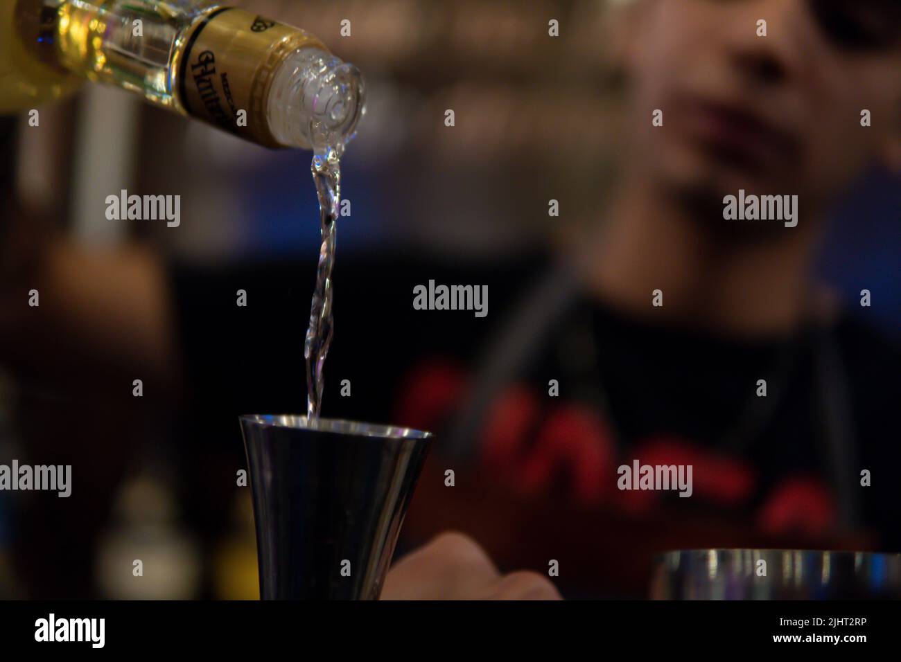 Bartender poured tequila shaker hi-res stock photography and images - Alamy