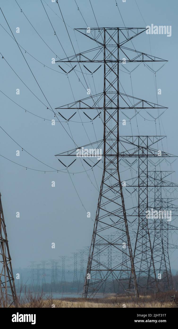 Scenic shot electricity towers hi-res stock photography and images - Alamy