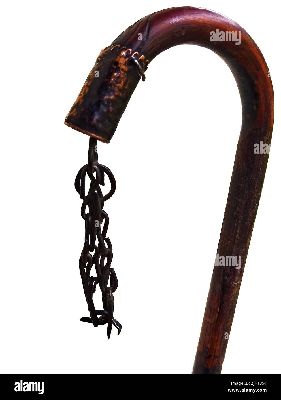 Wooden stick with wonderful metal brass Stock Photo - Alamy