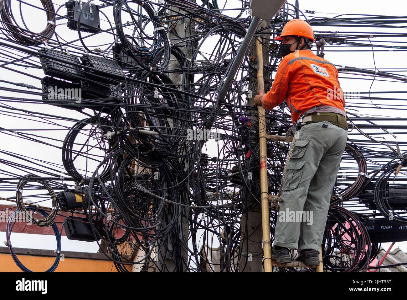 An employee seen working on the lines. Officials and related agencies ...
