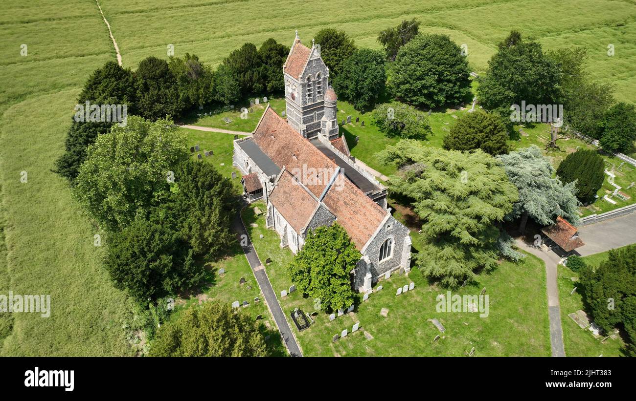 An aerial shot of St Marys Church Stock Photo - Alamy