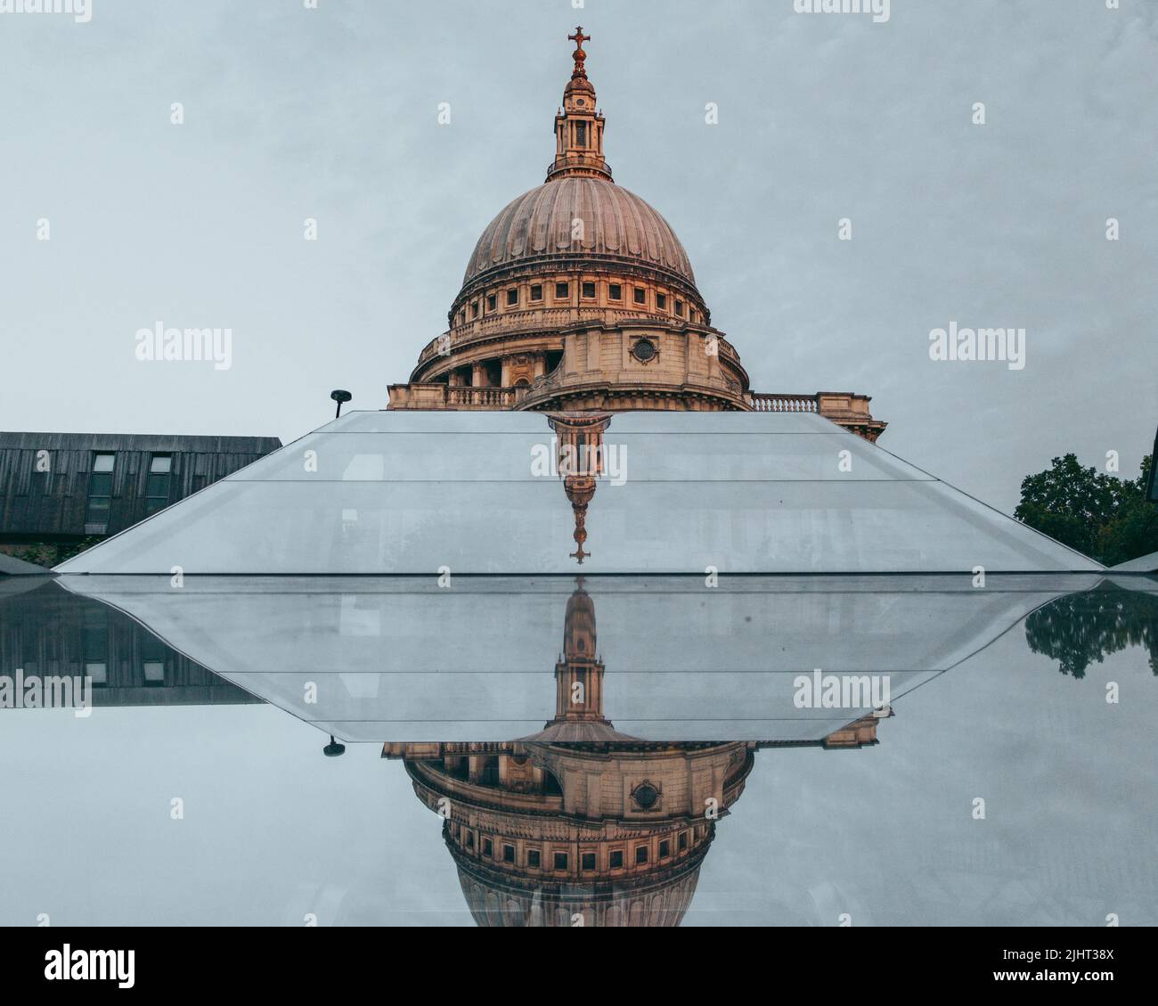 A shot of St Paul's Cathedral with the reflection in water Stock Photo ...