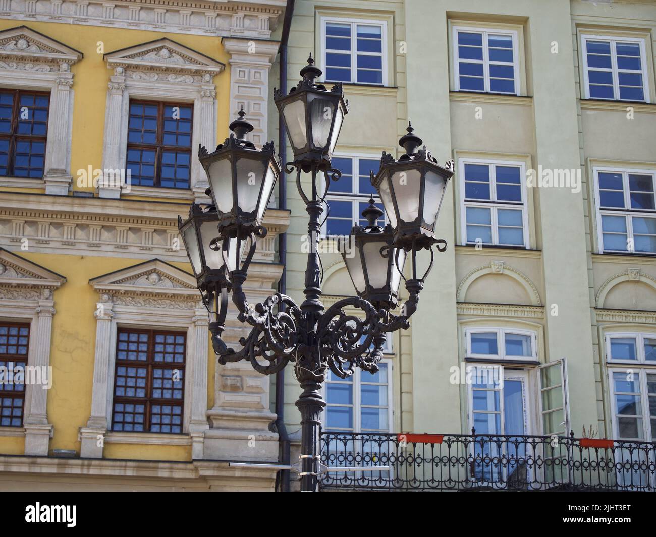 An old lamp post in a European city Stock Photo - Alamy