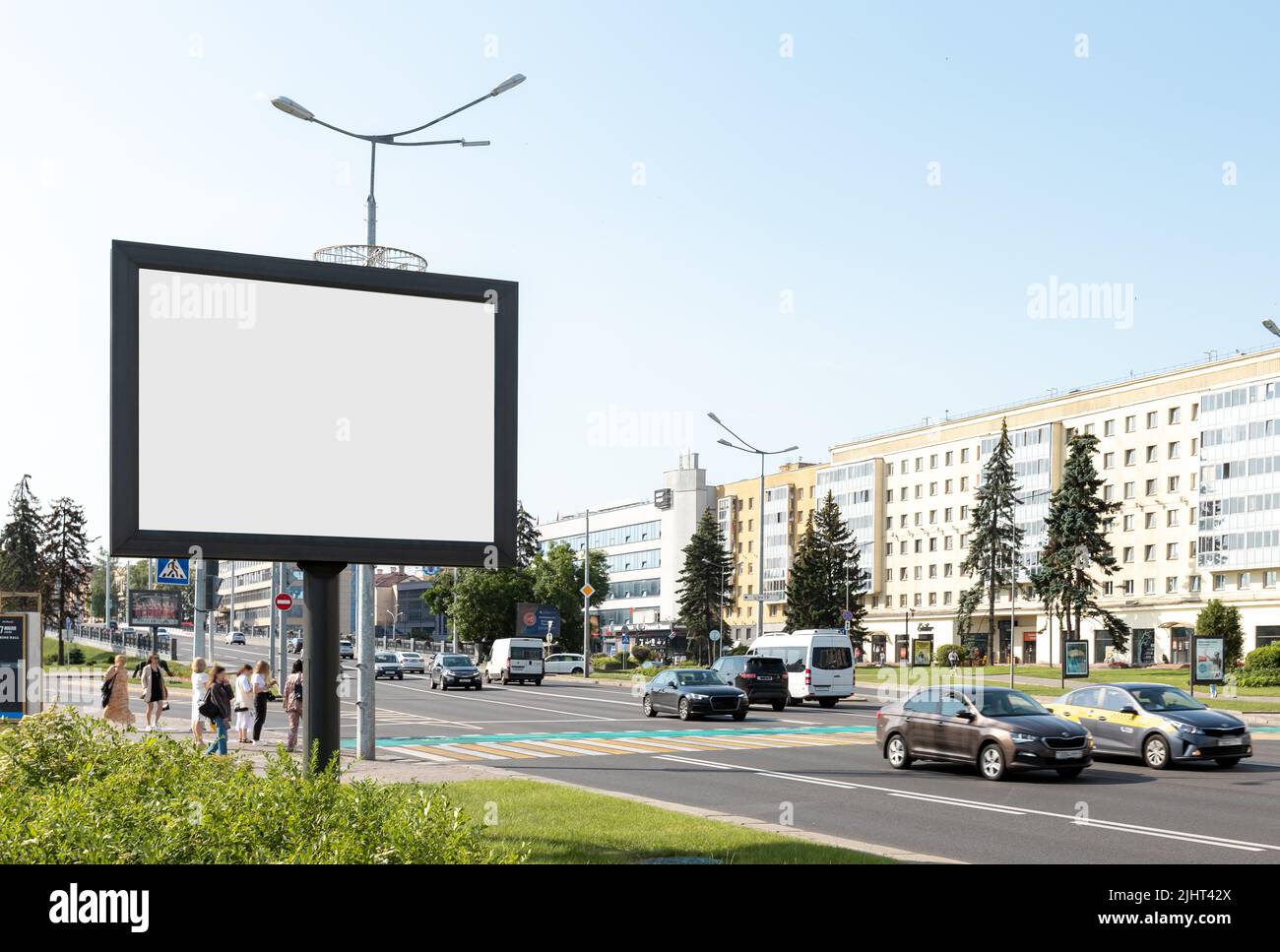 Large billboard mockup along city highway. Brand, product, service ...
