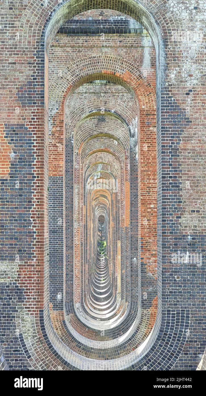 The arched vaulting of the Balcombe Ouse Valley Viaduct in Sussex ...