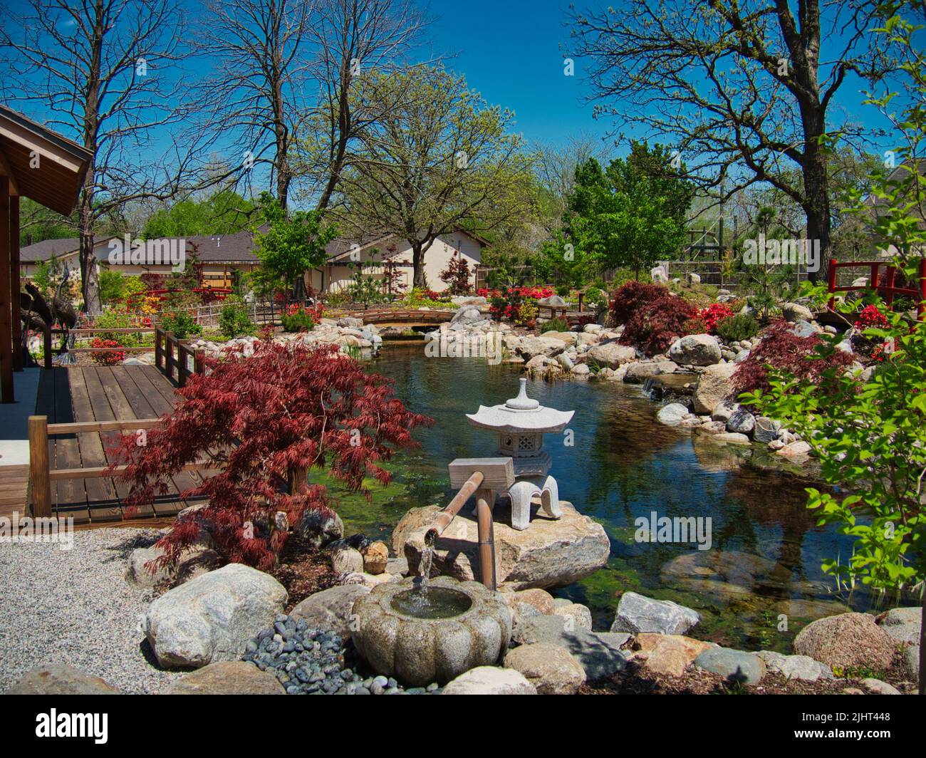 The Japanese gardens in the Topeka Zoo Conservation Center in Kansas ...