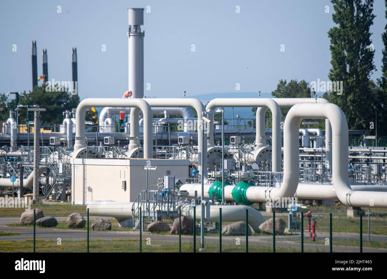 Lubmin, Germany. 20th July, 2022. Pipe systems and shut-off devices at ...