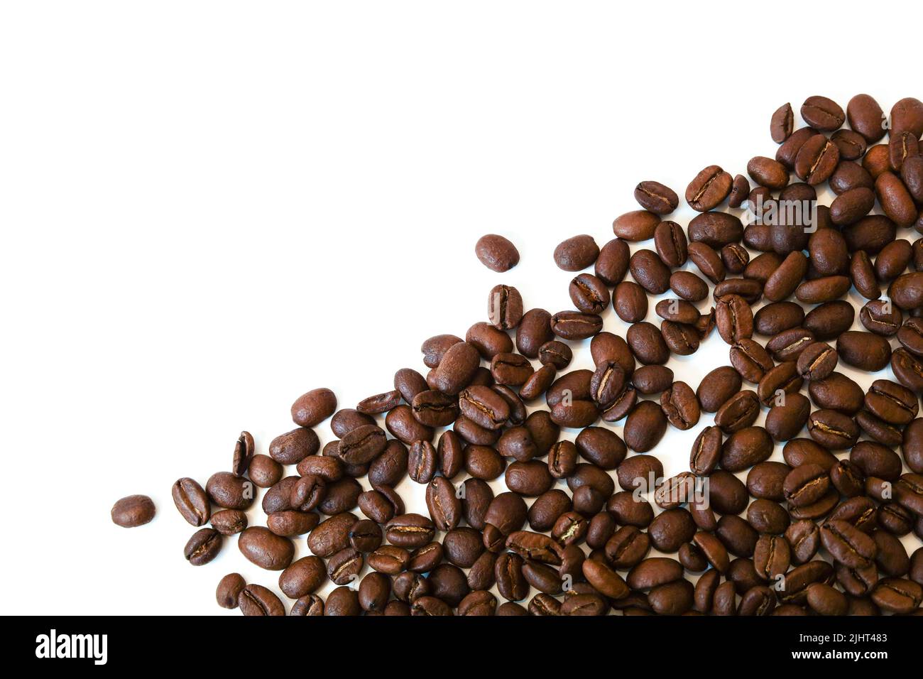 arabica or robusta Coffee beans isolated on white background with space ...