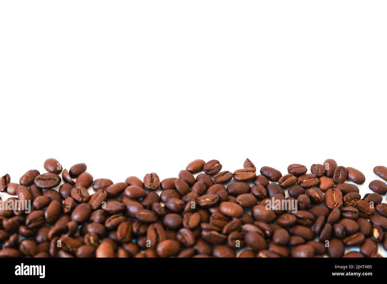 Arabica or robusta Coffee beans isolated on white background with space ...