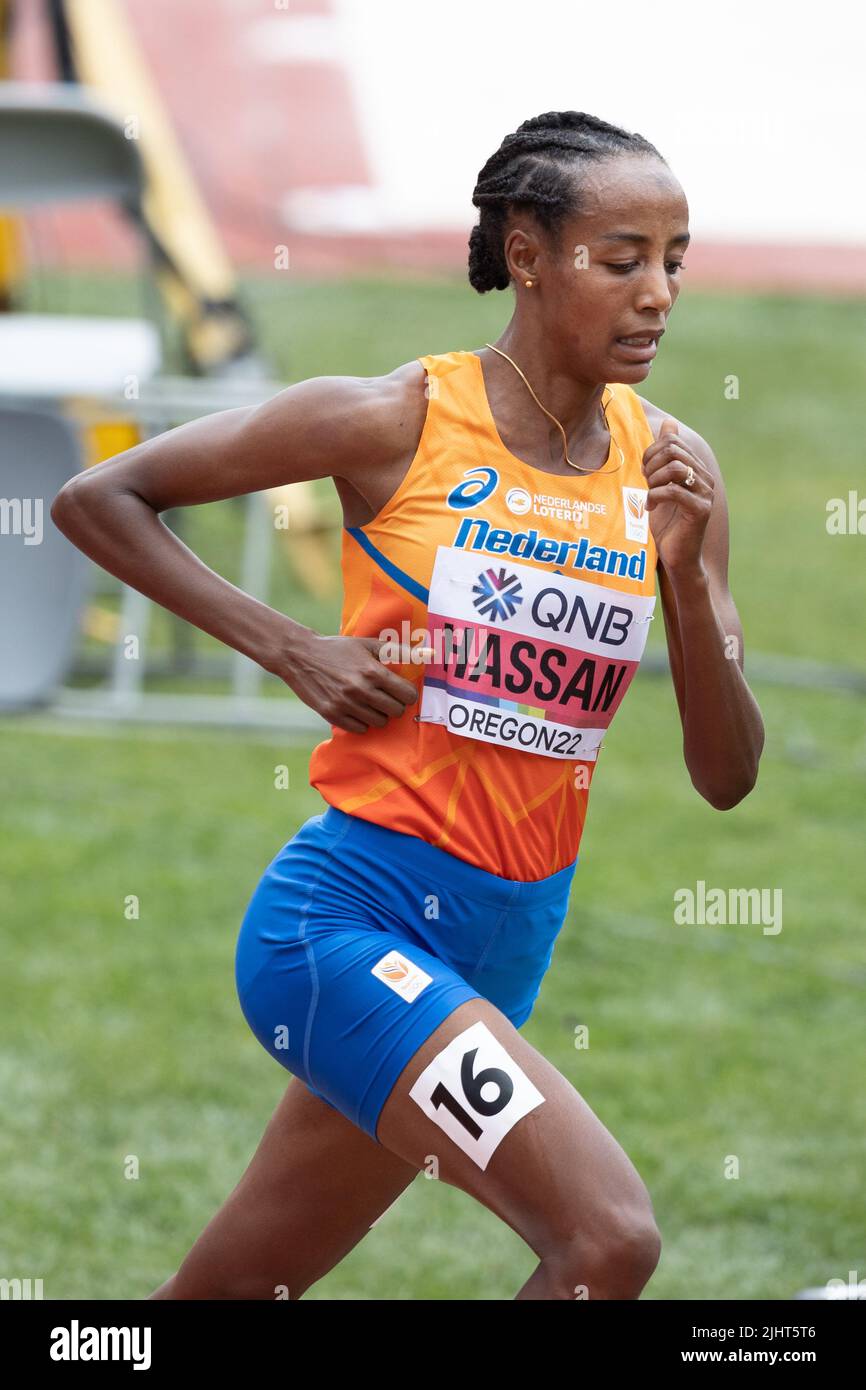 Sifan Hassan (NED) runs the 10,000 meter final in a time of 30:10.56 ...