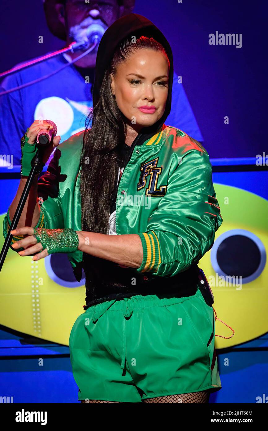 Lene Nystrøm, lead singer of Danish-Norwegian Europop music group Aqua ...