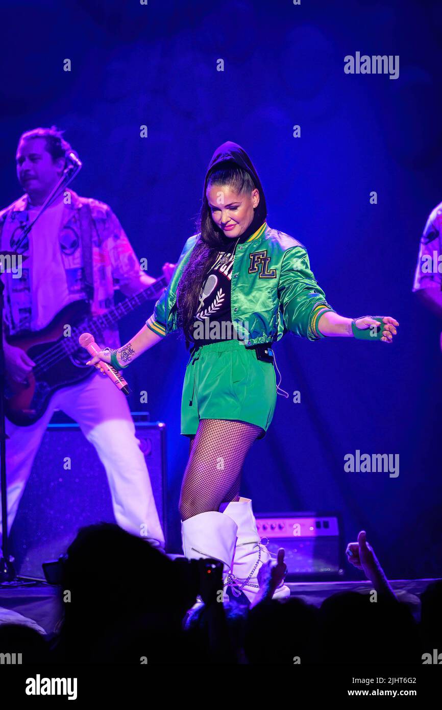 Lene Nystrøm, lead singer of Danish-Norwegian Europop music group Aqua ...