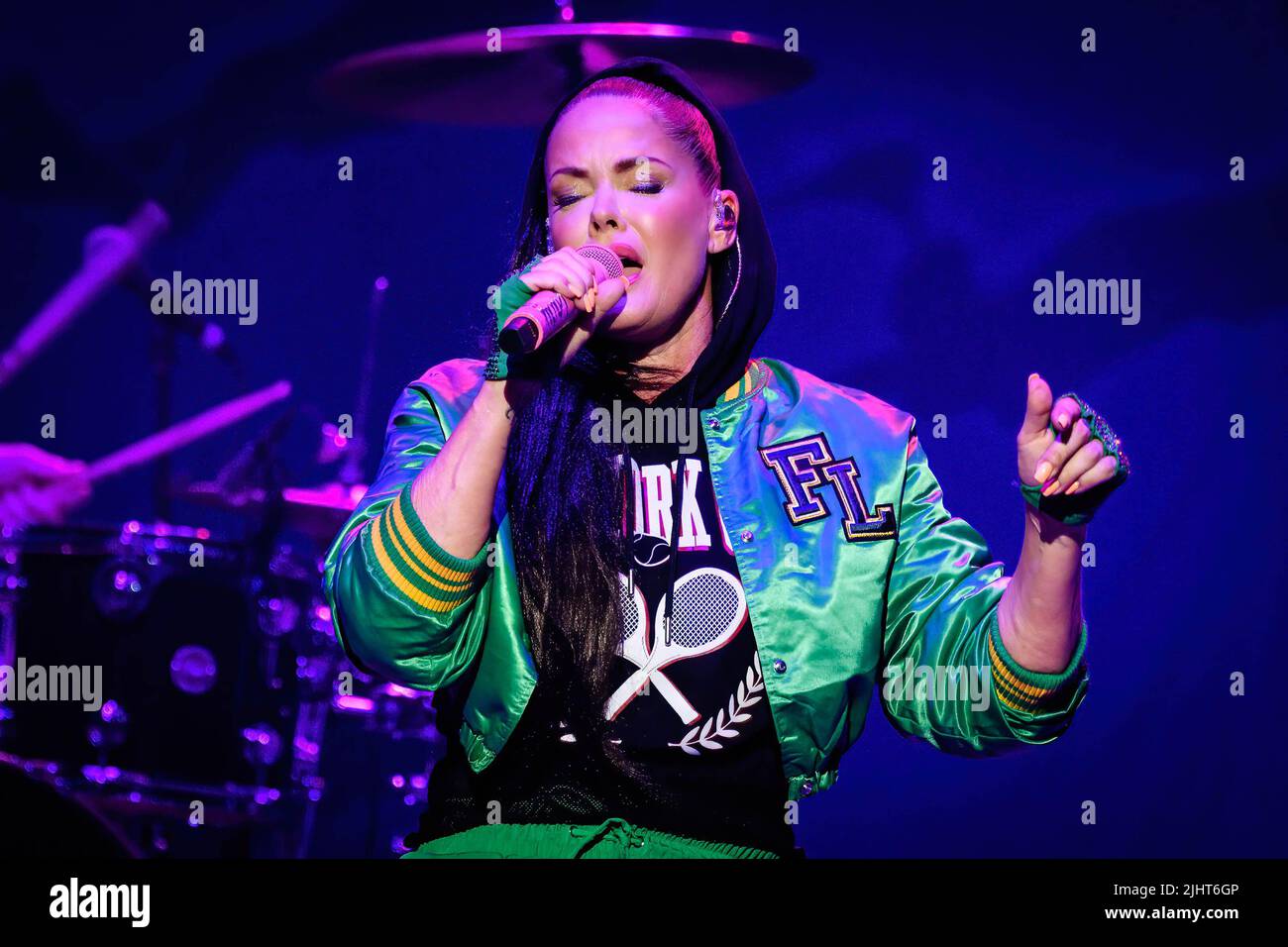 Lene Nystrøm, lead singer of Danish-Norwegian Europop music group Aqua ...