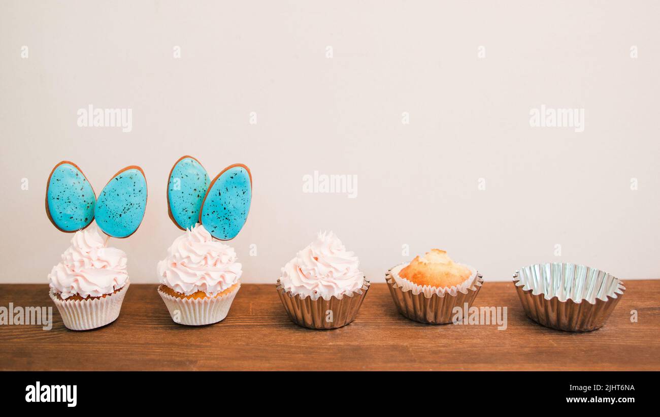 Decorated sweets. Background with copyspace Stock Photo - Alamy