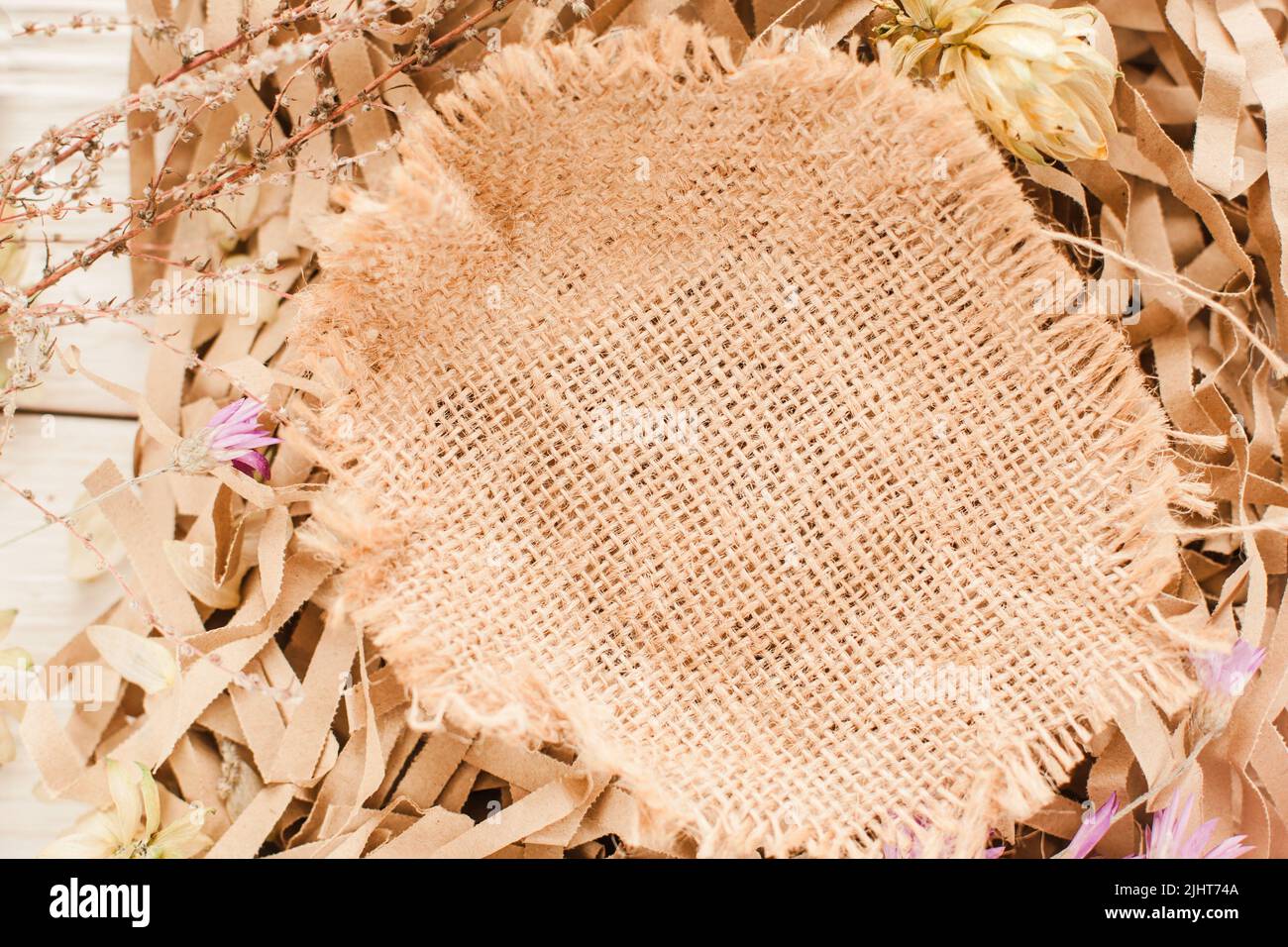 Empty handmade easter nest closeup top view Stock Photo - Alamy