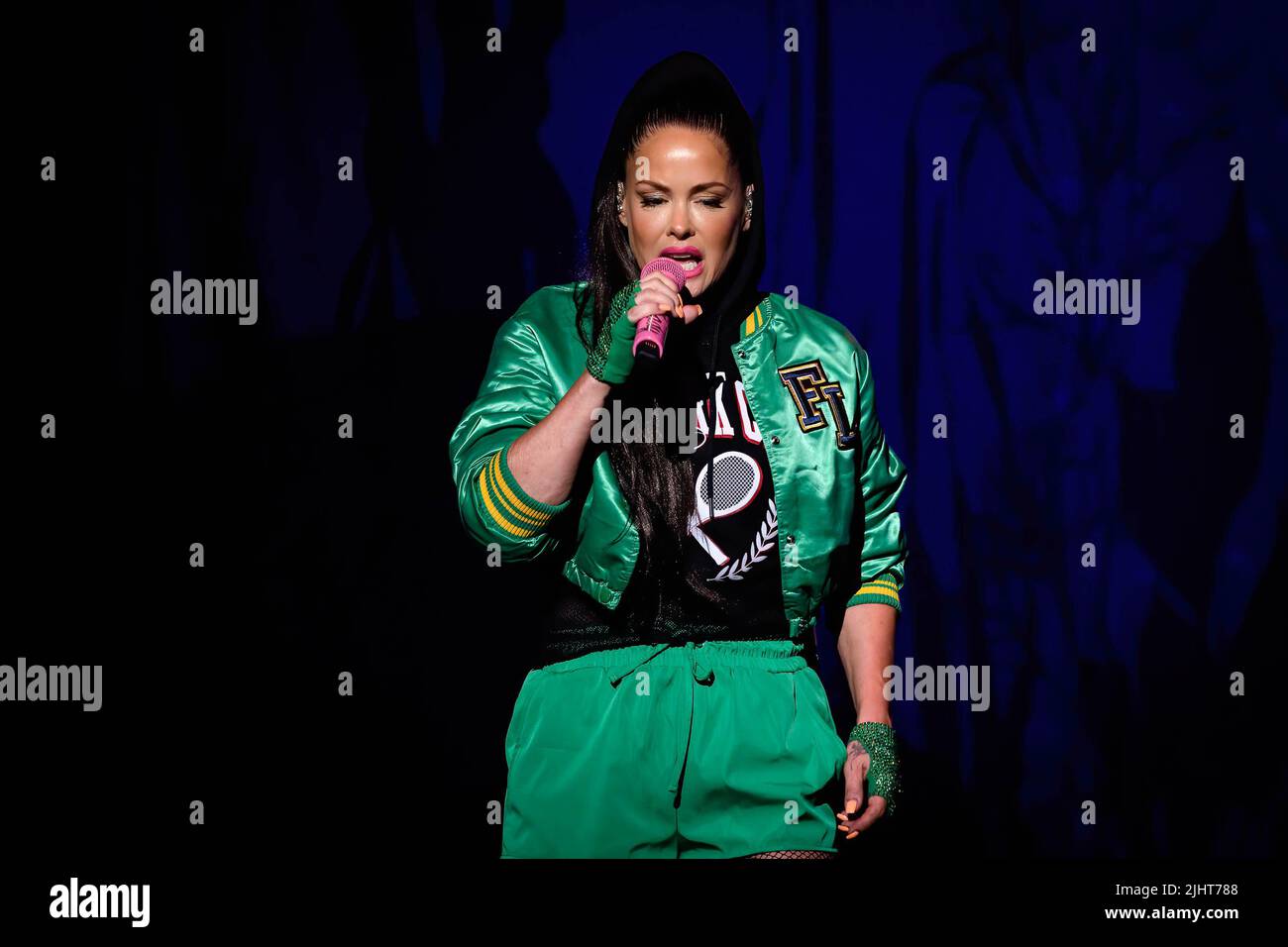 Lene Nystrøm, lead singer of Danish-Norwegian Europop music group Aqua ...