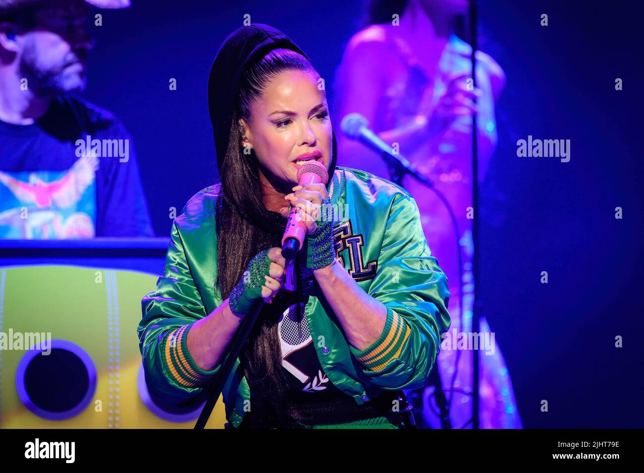 Lene Nystrøm, lead singer of Danish-Norwegian Europop music group Aqua ...