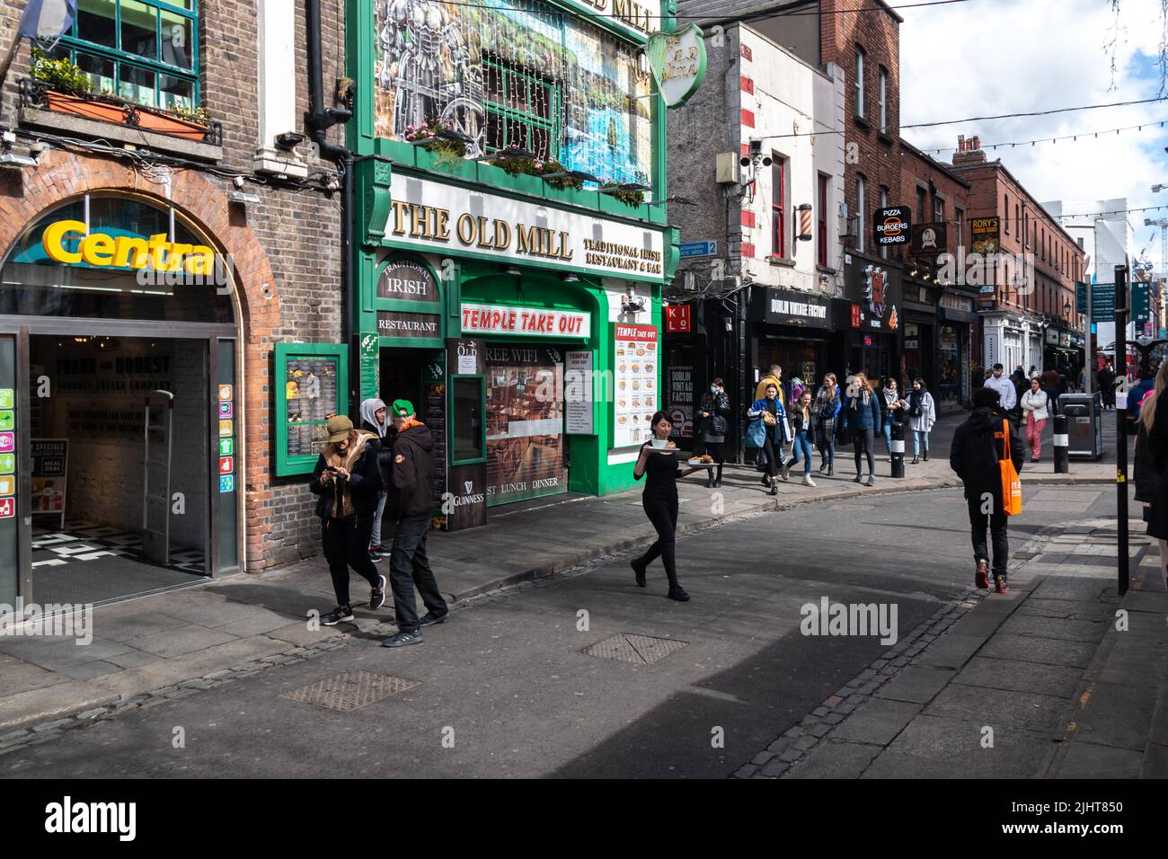 Dublin, Ireland - March 24, 2022: Crowds of tourists gather in Dublin's ...