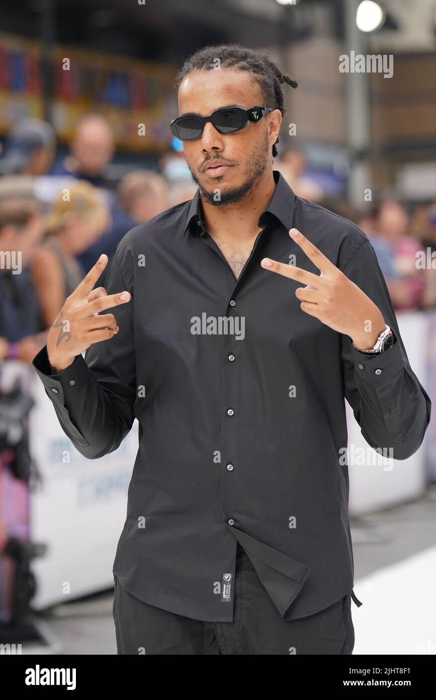 AJ Tracey arriving at the Bullet Train gala screening at Cineworld ...
