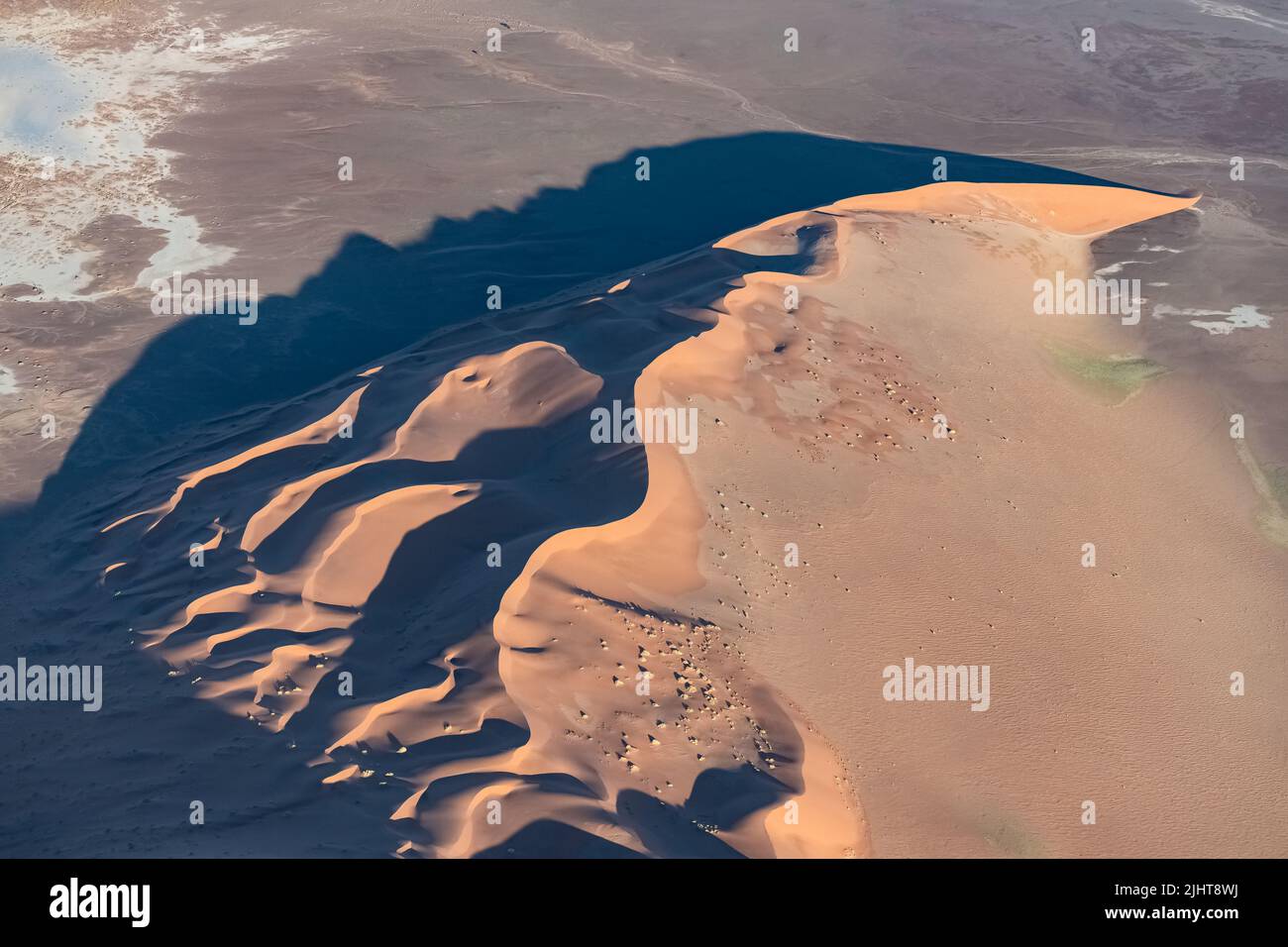 Namibia, aerial view of the Namib desert, wild landscape, panorama in rain season Stock Photo ...
