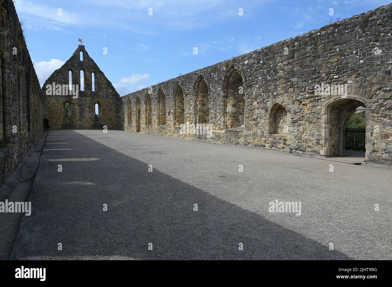 The inside of a roofless Battle Abbey on the site of The Battle of ...