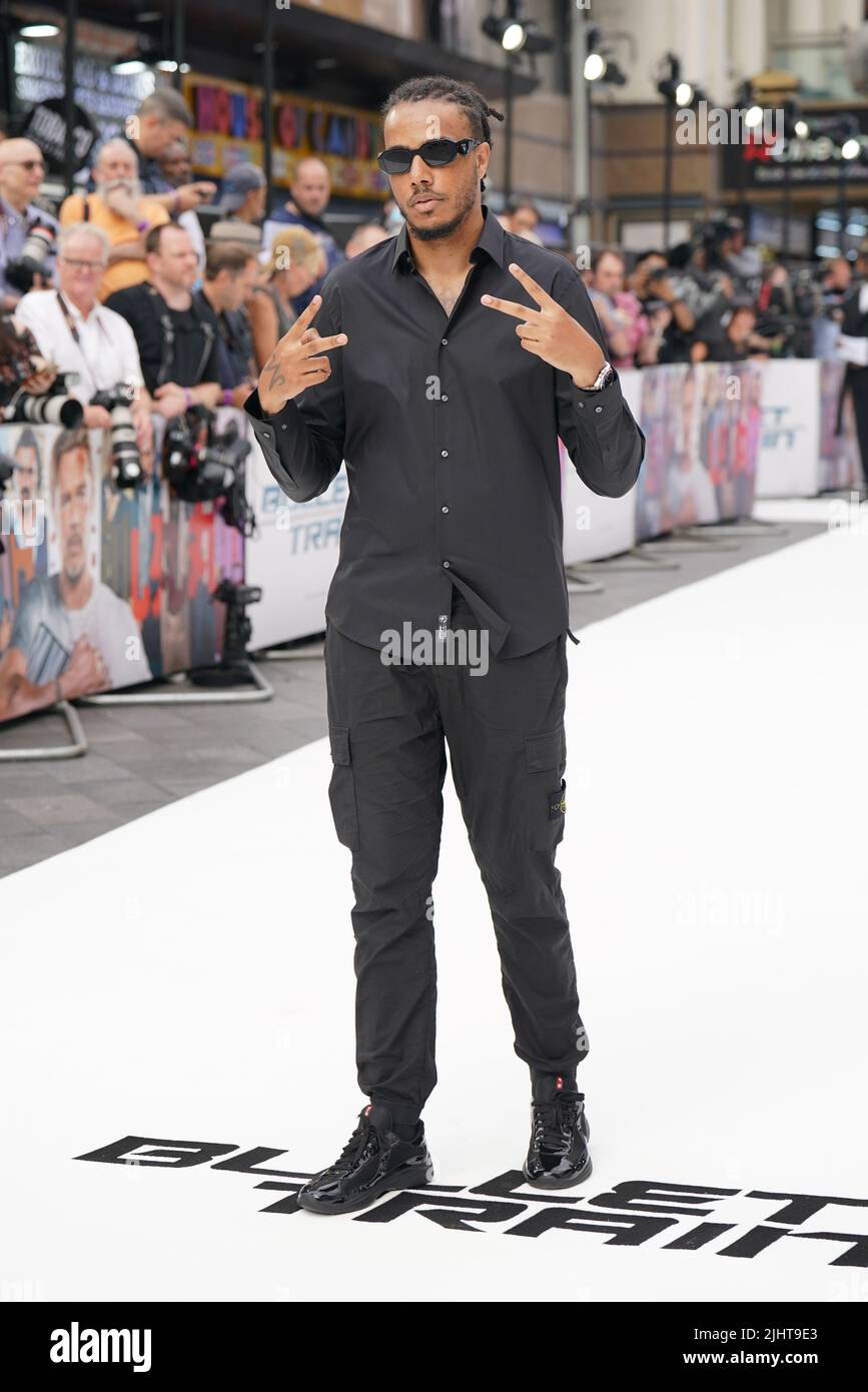 AJ Tracey arriving at the Bullet Train gala screening at Cineworld ...