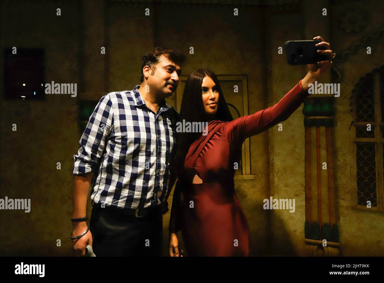 Noida, India. 19th July, 2022. The waxwork of American model Kim ...