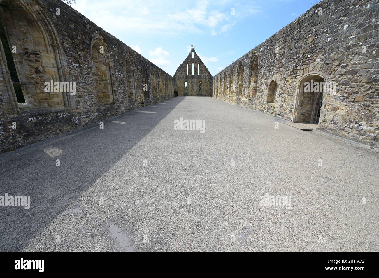 The inside of a roofless Battle Abbey on the site of The Battle of ...