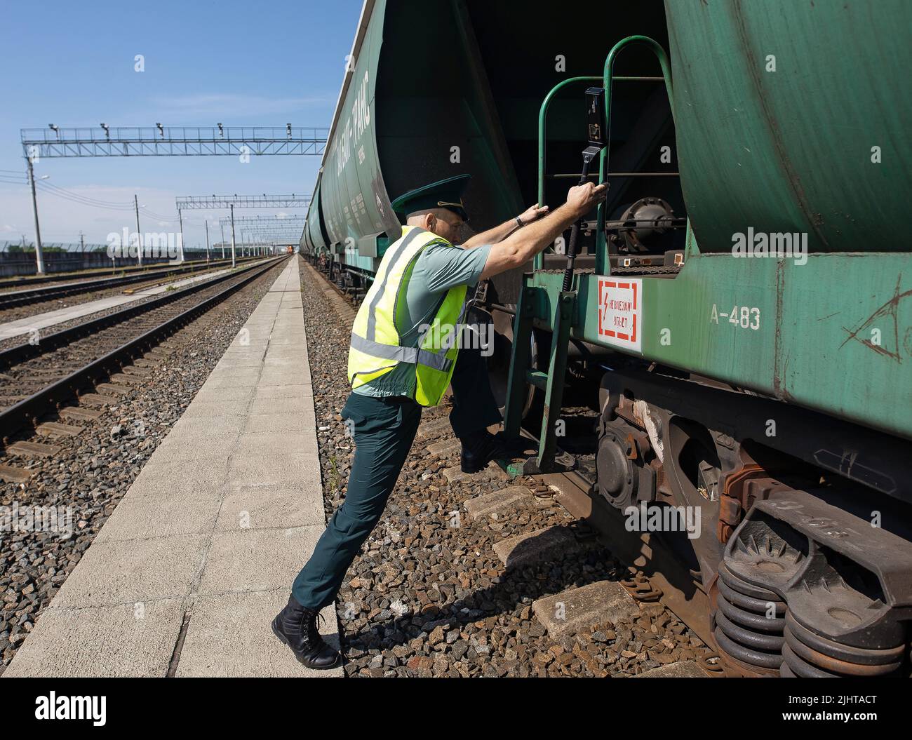 Railway checkpoint Chernyshevskoe on the Russian-Lithuanian border. An ...