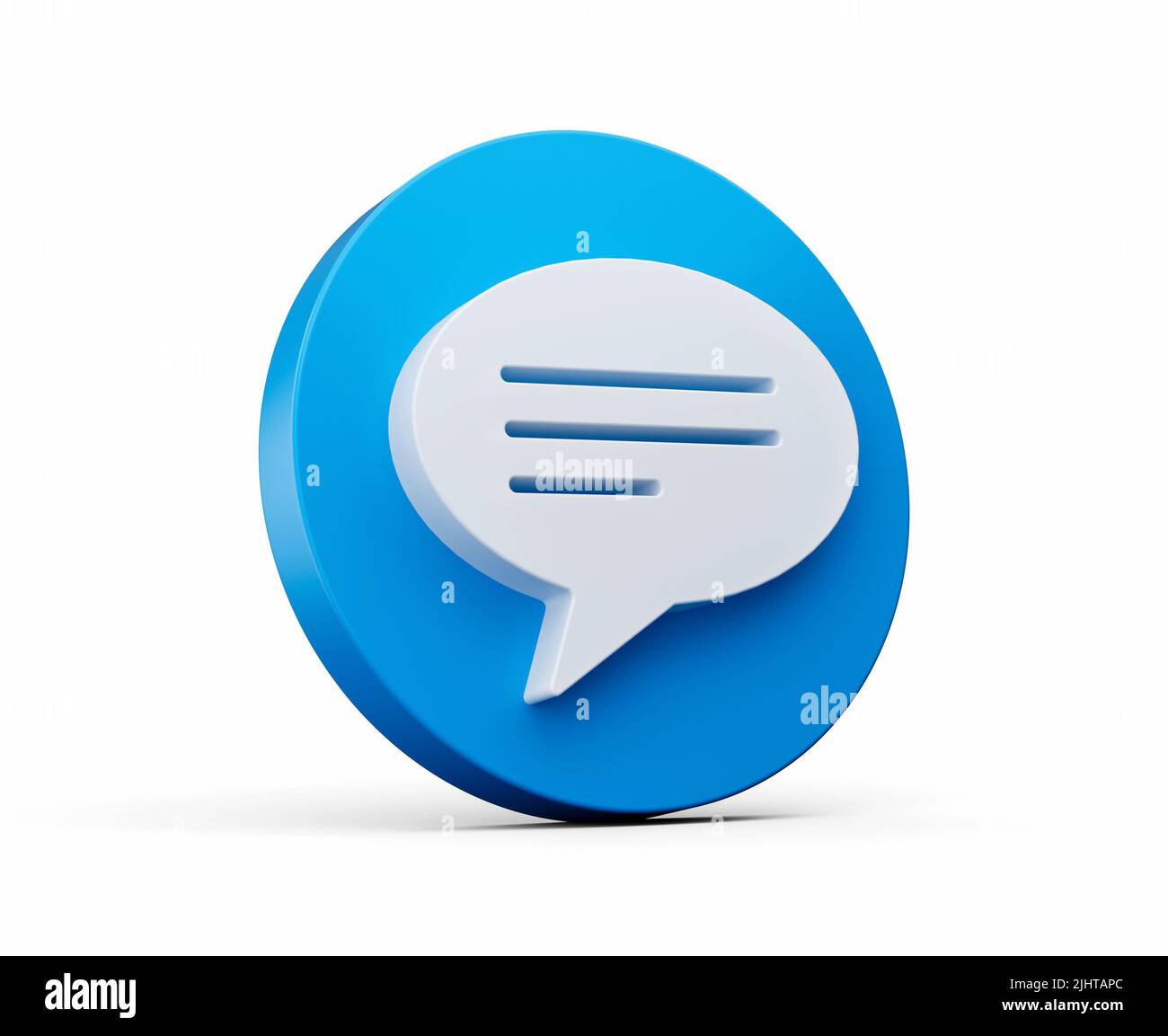 A 3d illustration of a blue chat icon Stock Photo - Alamy