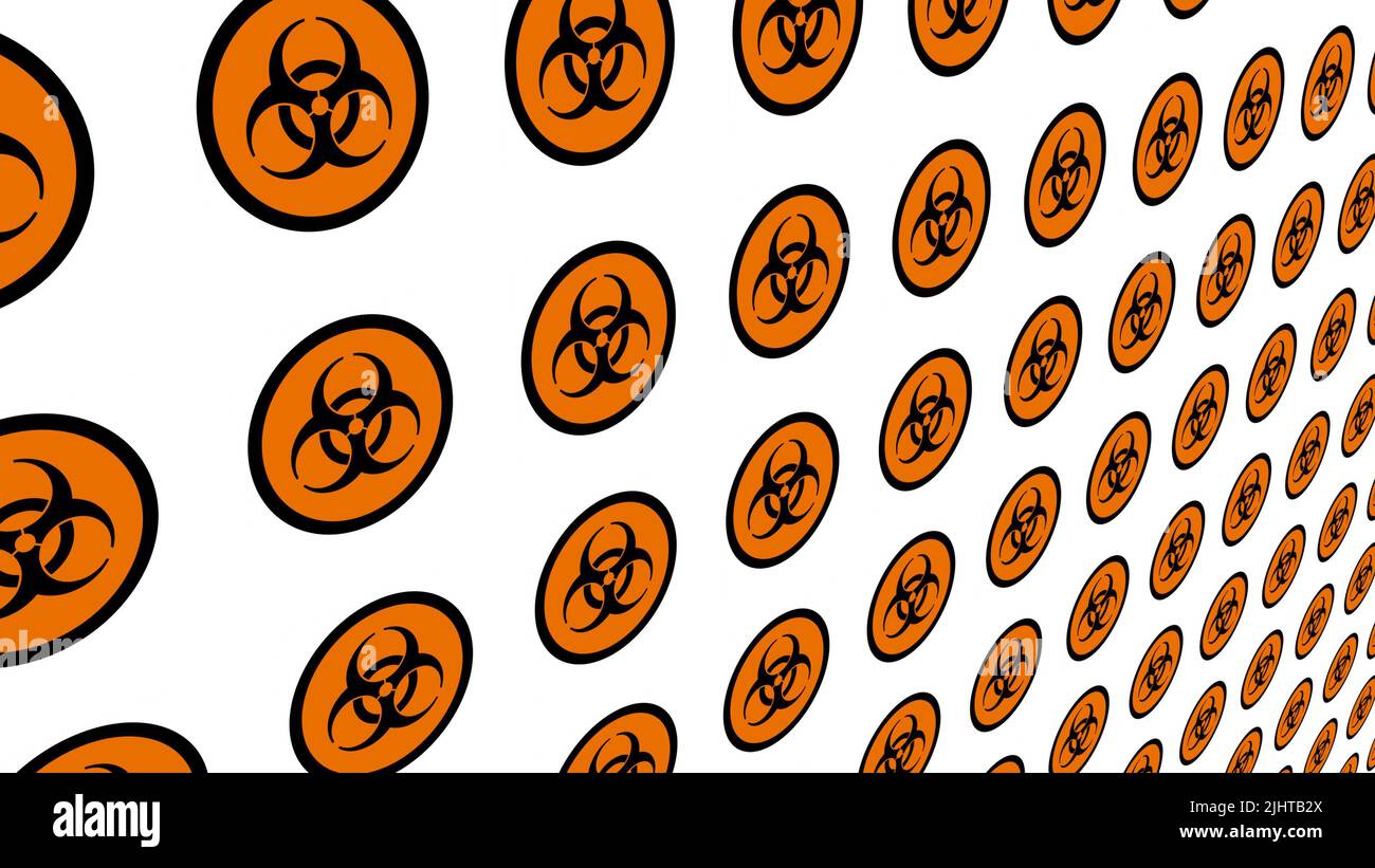 An illustration of biohazard signs pattern background Stock Photo - Alamy