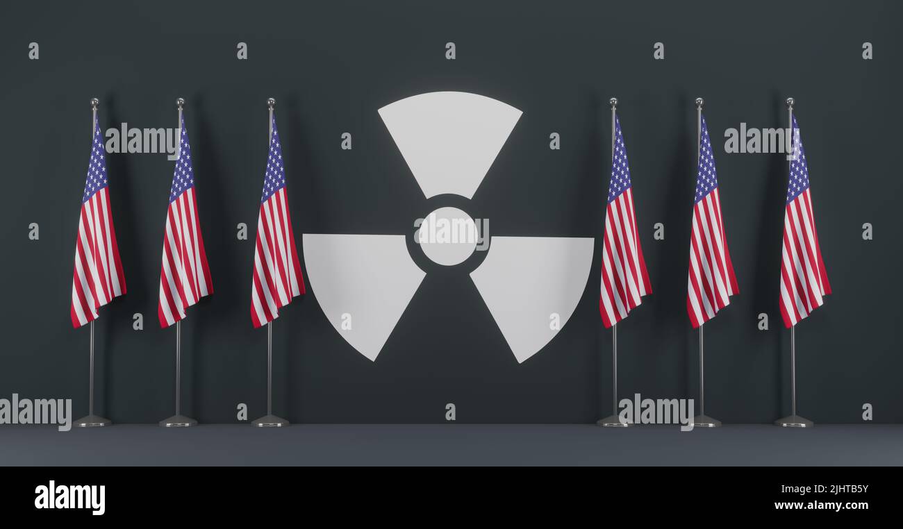 Nuclear Club of USA, the USA Nuclear Weapons Powers, USA flag on ...