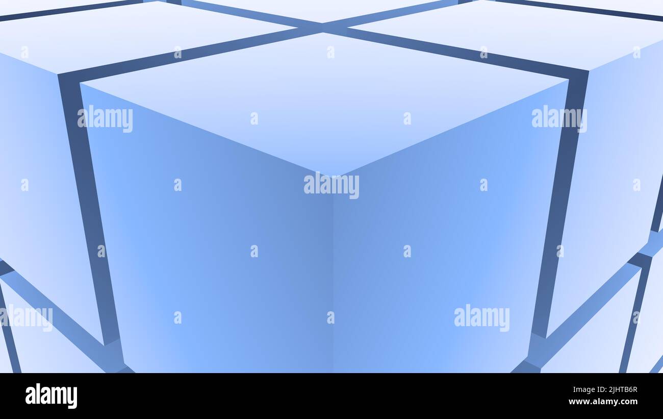 A 3d rendering of a screensaver background with blue cubes Stock Photo ...