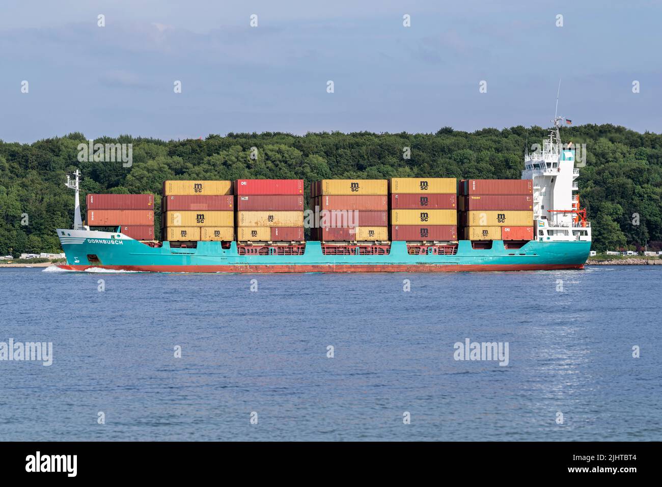 container ship DORNBUSCH in the Kiel Fjord Stock Photo - Alamy