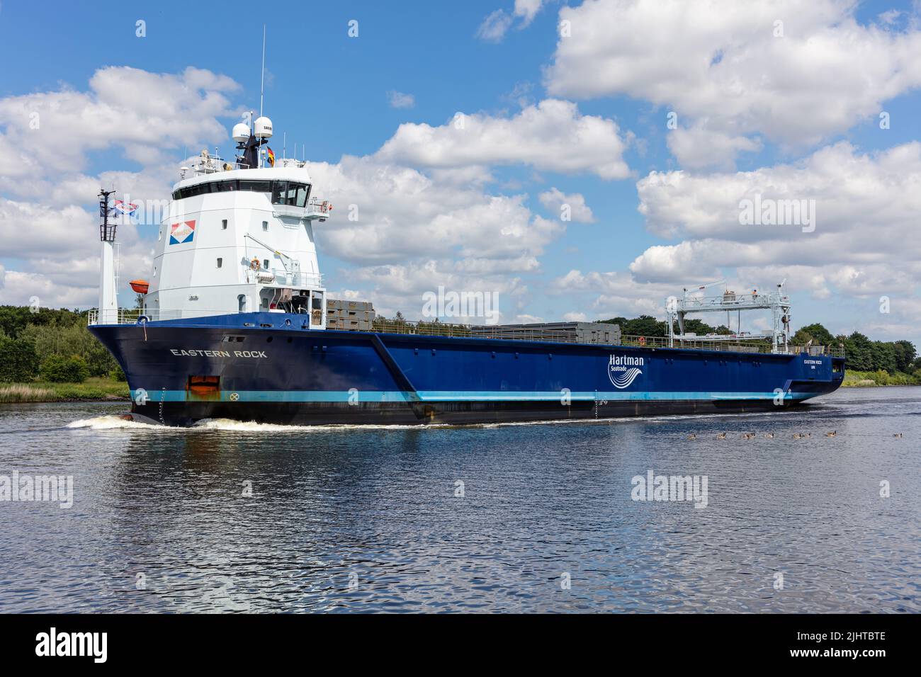 general cargo vessel EASTERN ROCK in the Kiel Canal Stock Photo - Alamy