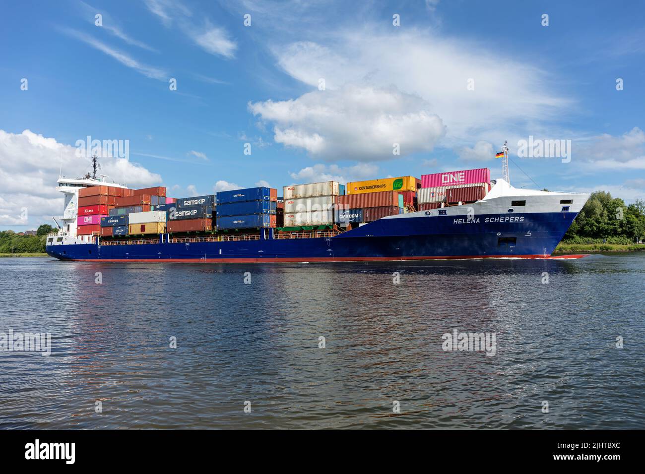 container ship HELENA SCHEPERS in the Kiel Canal Stock Photo - Alamy