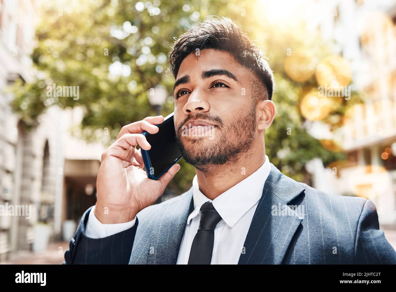 Ive got big plans. a handsome young businessman making a phonecall ...