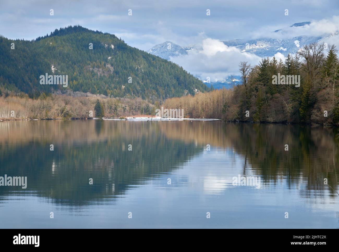 Squamish River Winter. The view looking over the Squamish River on a ...
