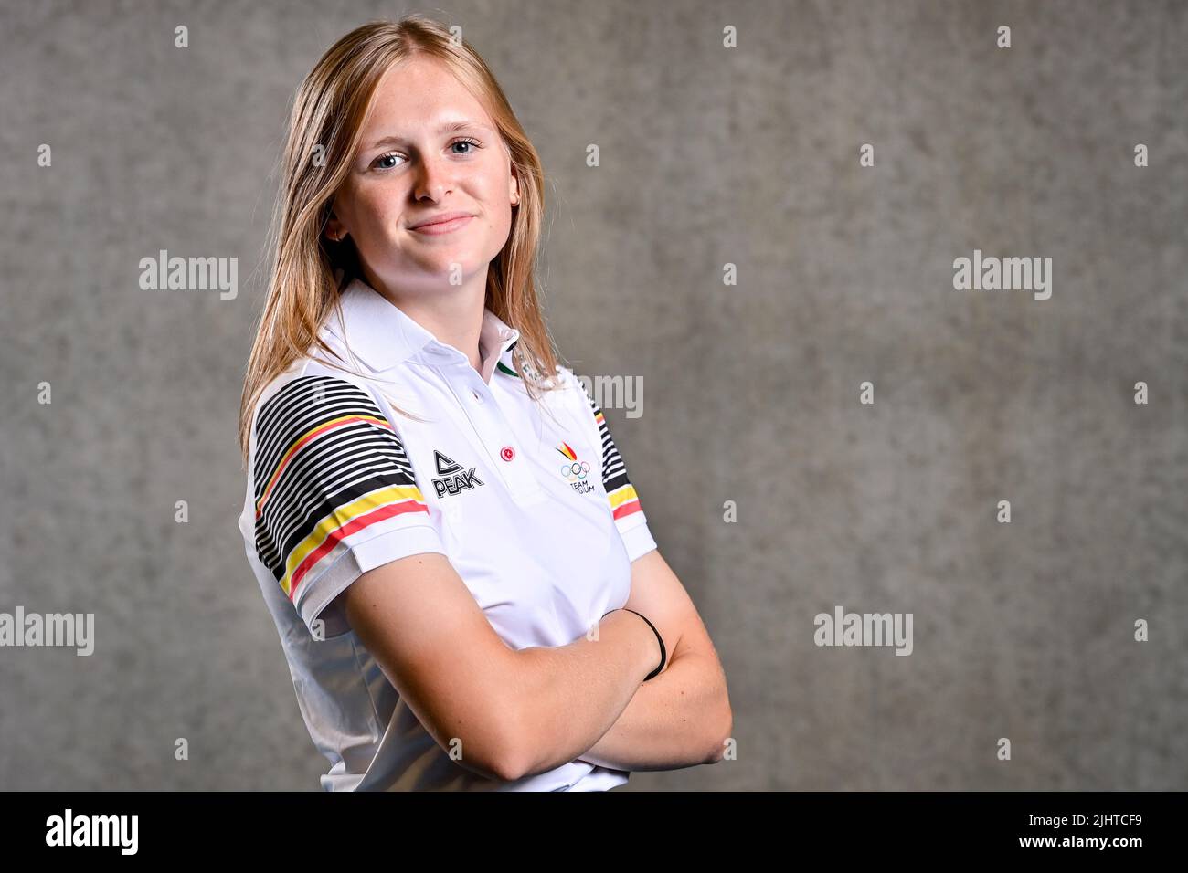 Ella Heremans poses during a team building exercise for the athletes ...