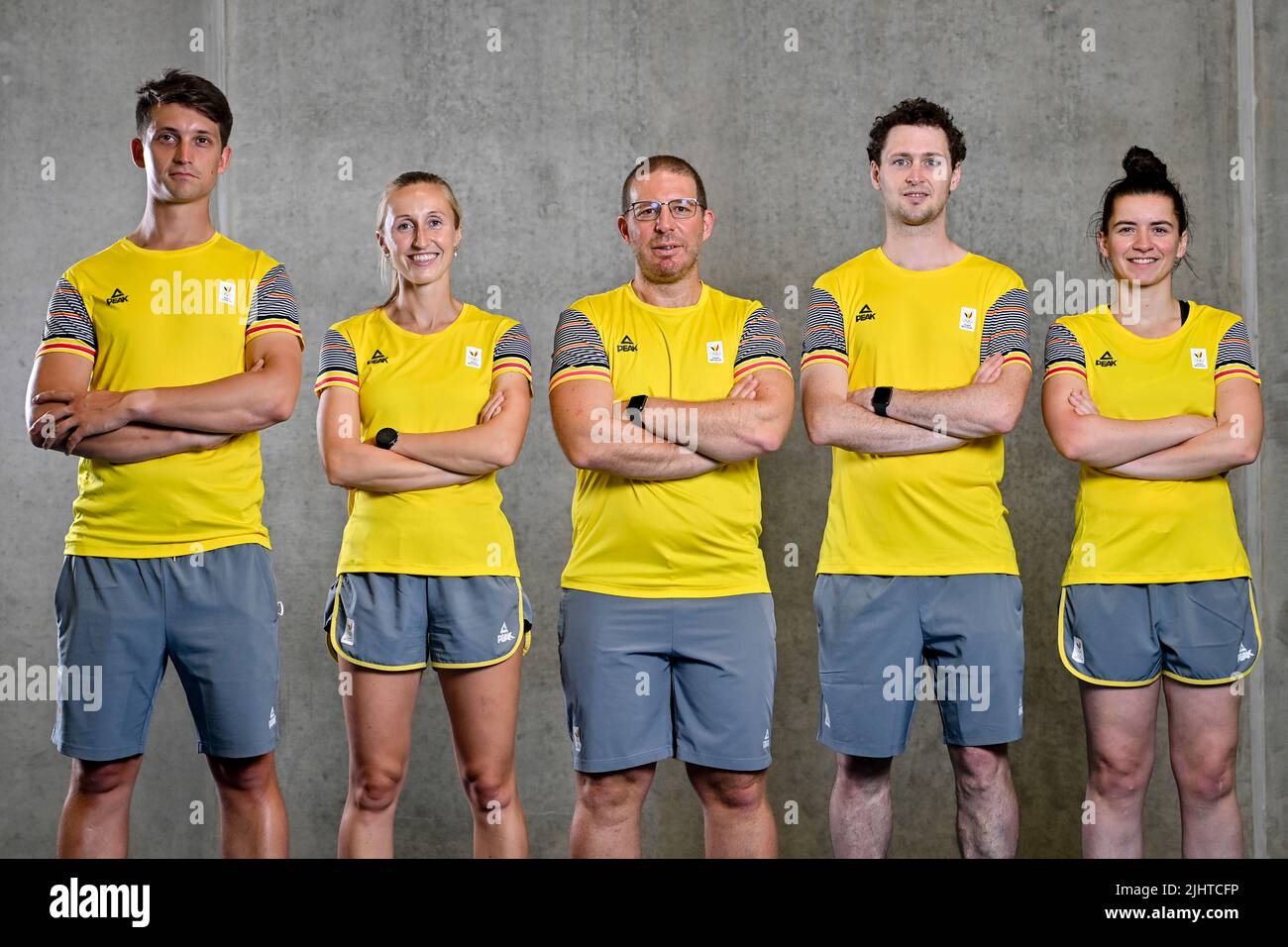 Francois Wery, Iris Vandewiele, Doctor Jean-Francois Kaux, Bram Wuyts and Nele Poffyn poses ...