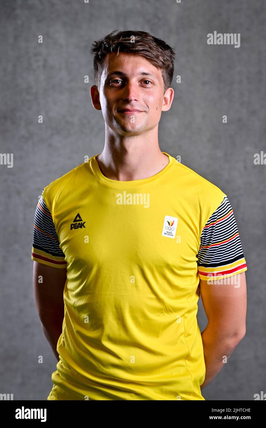 Francois Wery poses during a team building exercise for the athletes ...