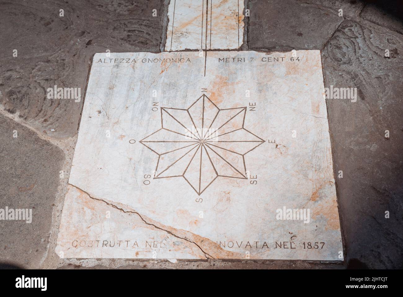 The underlying sundial was built in 1798 by Giovanni Albrici to ...